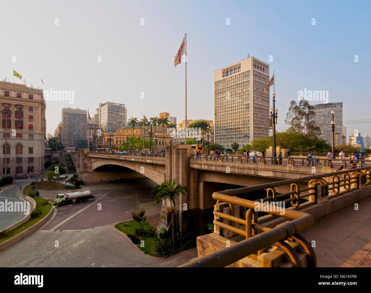 Brazil, State of Sao Paulo, City of Sao Paulo, View of the Viaduto do ...
