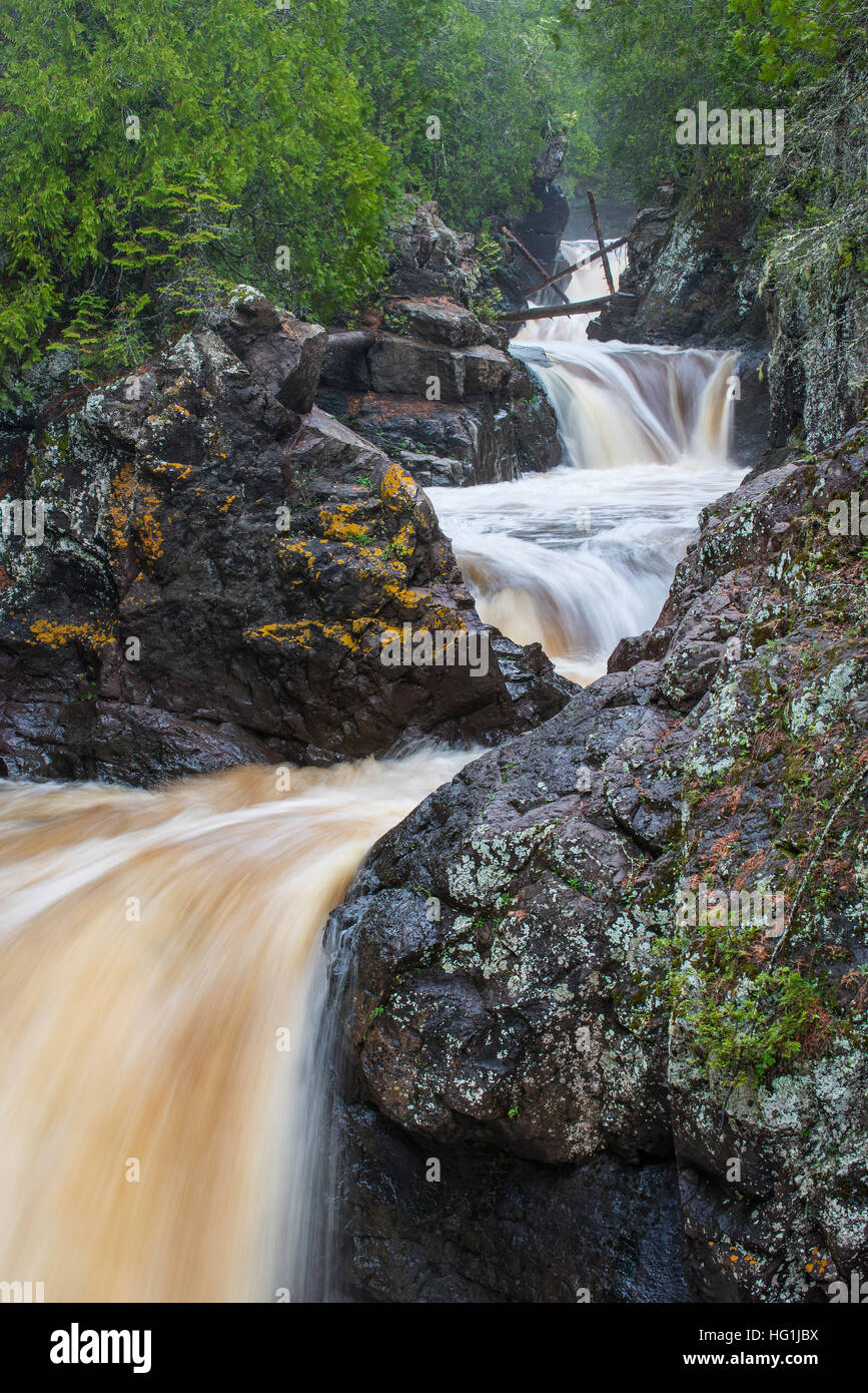 Waterfalls along the Cascade River, Cascade River State Park ...