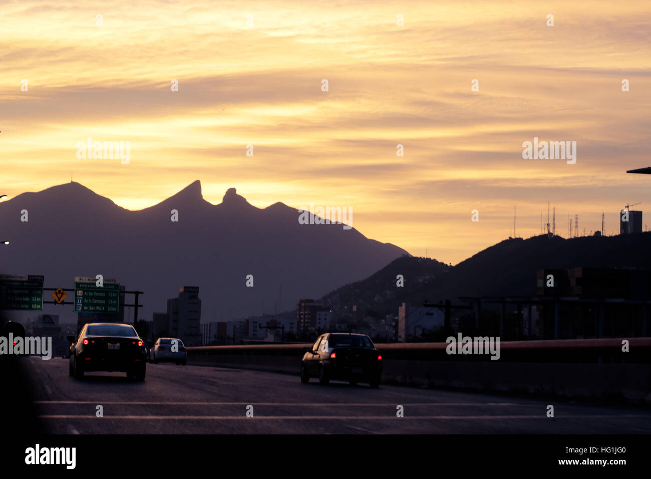 Photograph of Cerro de la Silla mountain in Monterrey Mexico city Stock ...