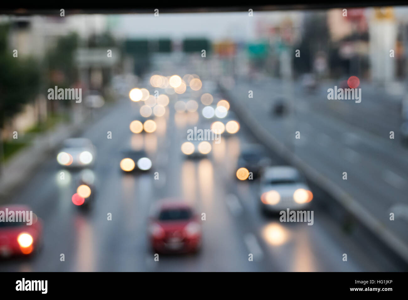 Photograph of an urban traffic scene with bokeh effect Stock Photo - Alamy
