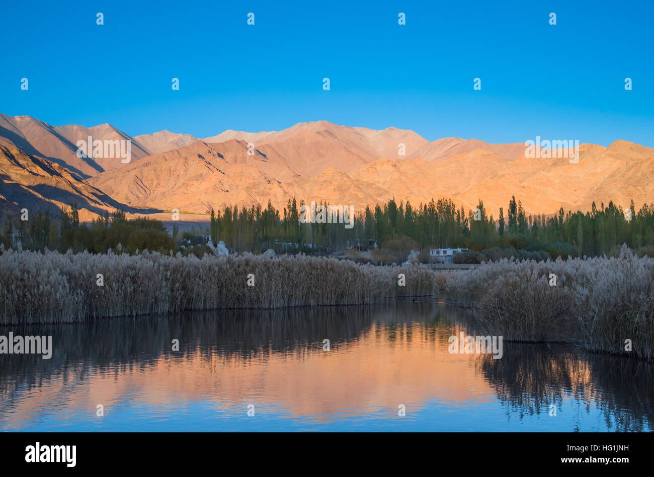 mountain view with sunset time in Leh, India Stock Photo - Alamy