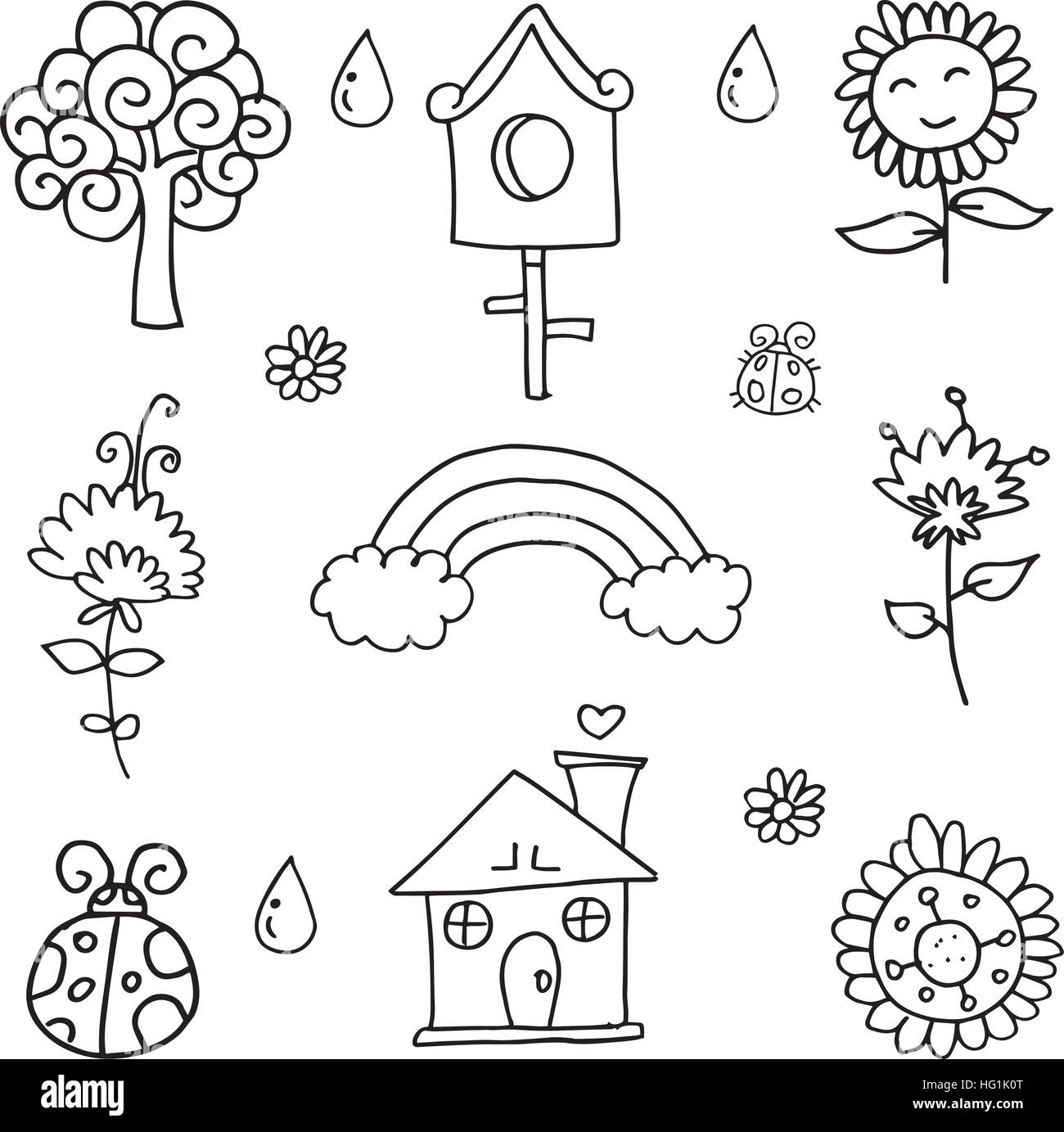 Rain water collection garden Black and White Stock Photos & Images - Alamy