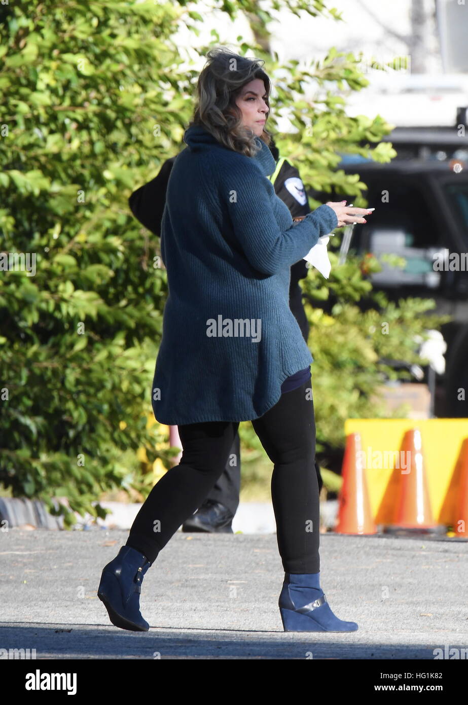 Celebrities on set filming 'Scream Queens' Featuring: Kirstie Alley ...