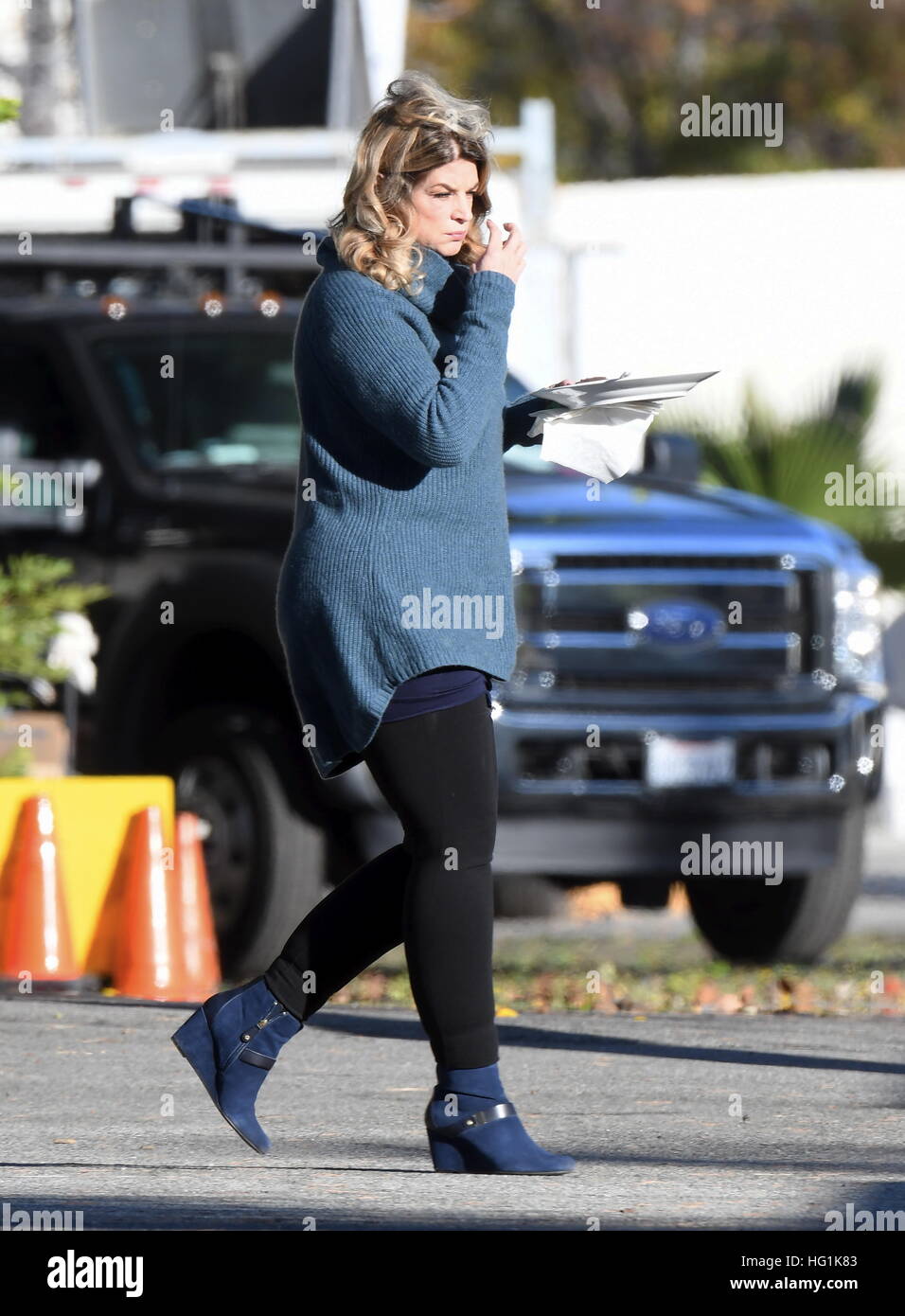 Celebrities on set filming 'Scream Queens' Featuring: Kirstie Alley ...