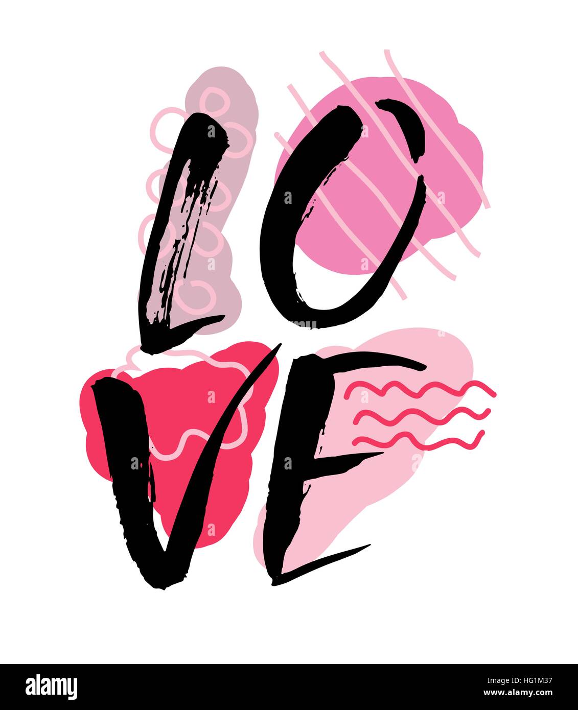 Love. Watercolor hand lettering. Modern brush lettering. Hand drawn ...