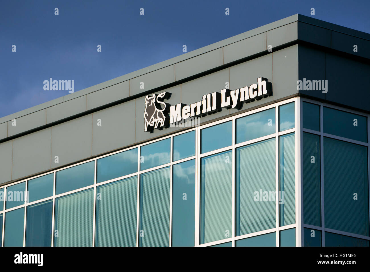 A logo sign outside of a facility occupied by Merrill Lynch in Mount ...