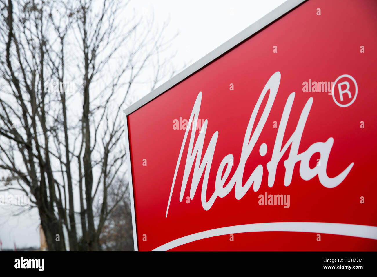 A logo sign outside of a facility occupied by Melitta USA in Cherry ...