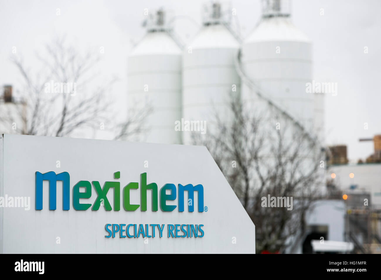 A logo sign outside of a facility occupied by Mexichem in Pedricktown ...