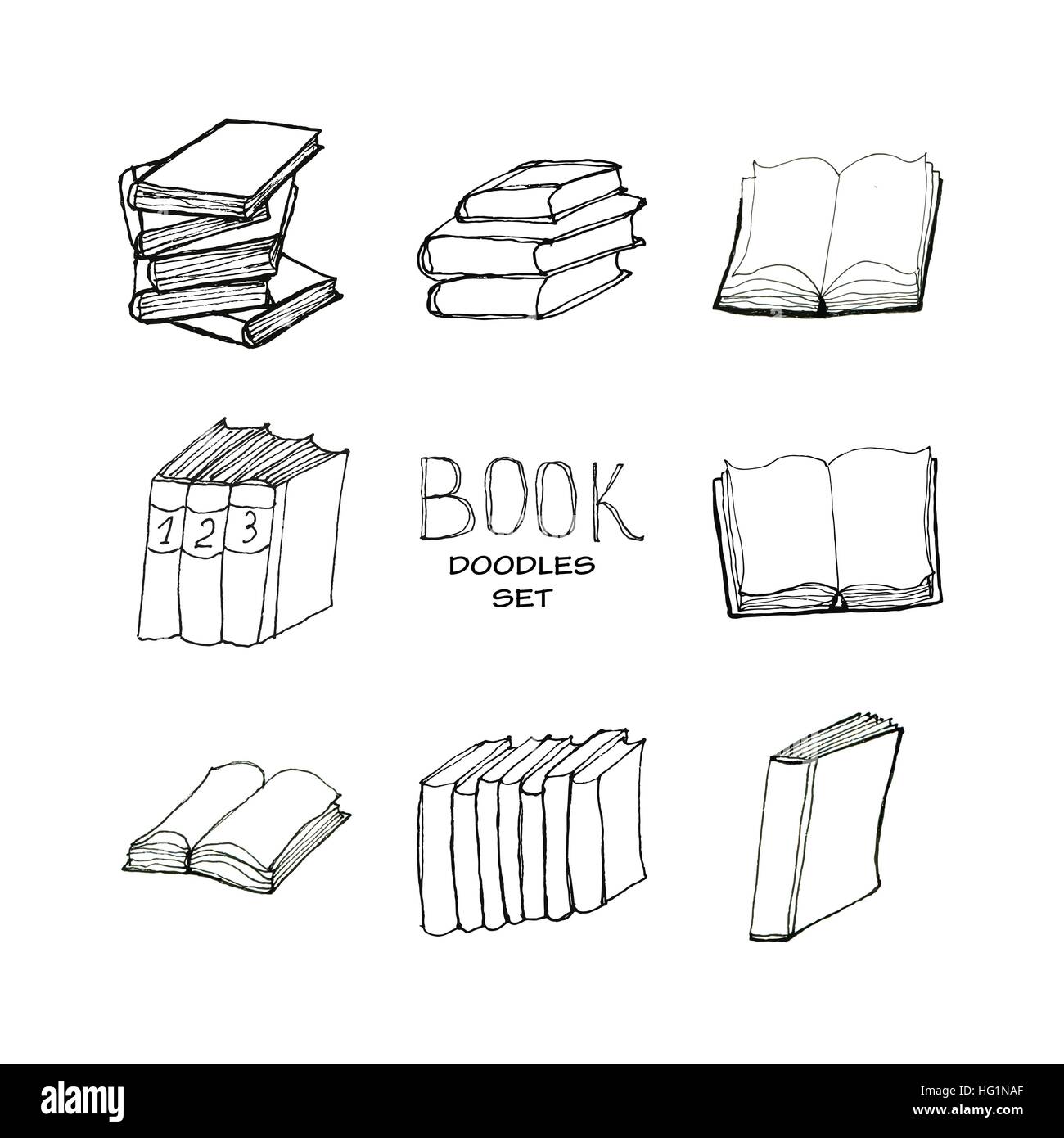 Book doodles set Stock Vector Image & Art - Alamy