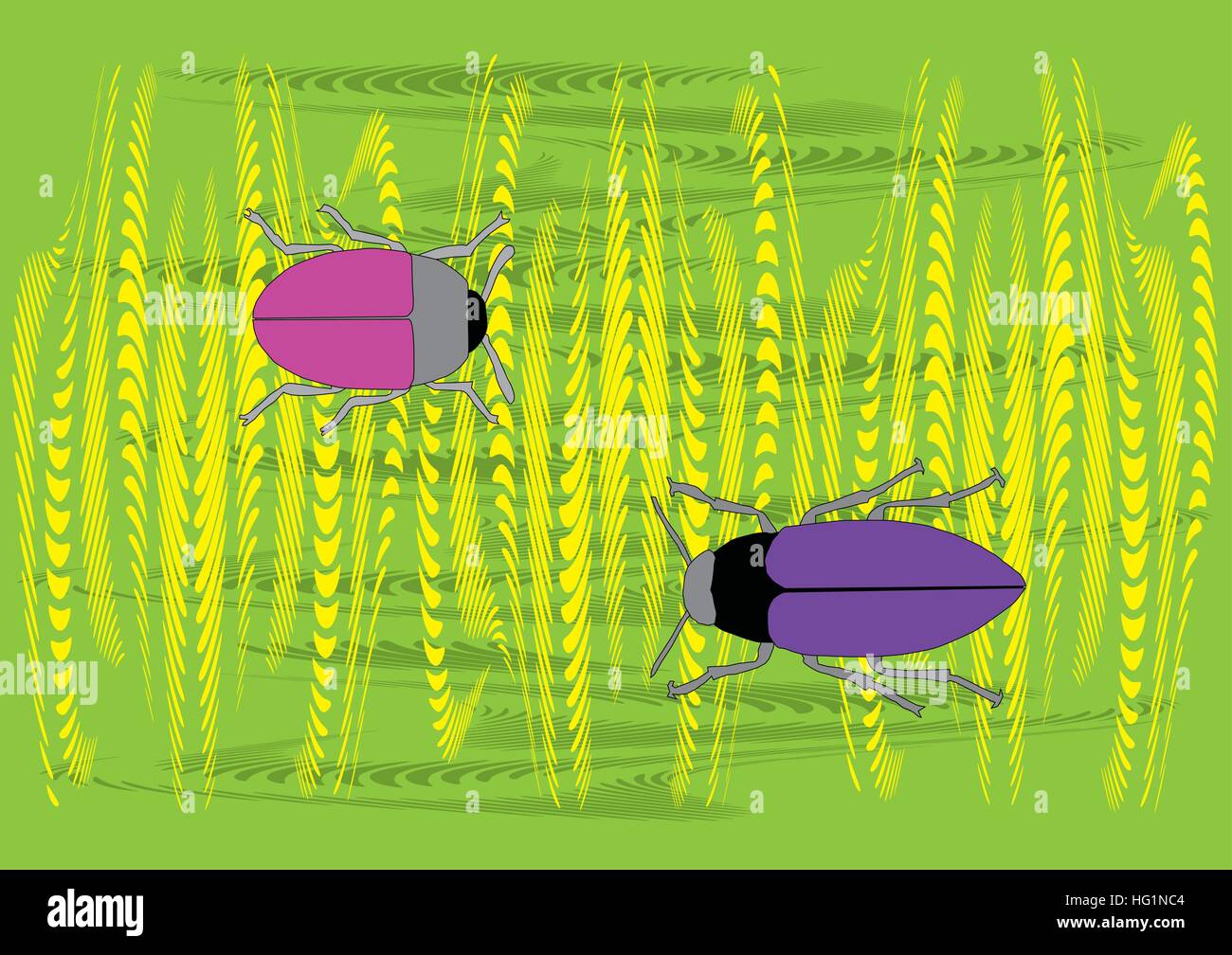 Beetle in color Stock Vector Images - Alamy
