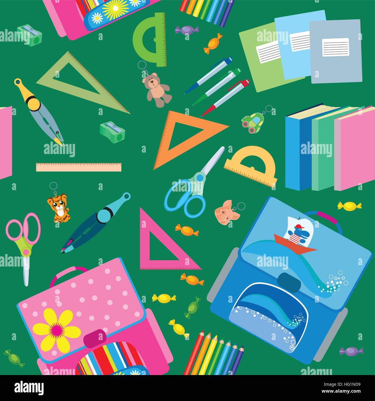 Back to School icons education seamless pattern Stock Vector Image ...