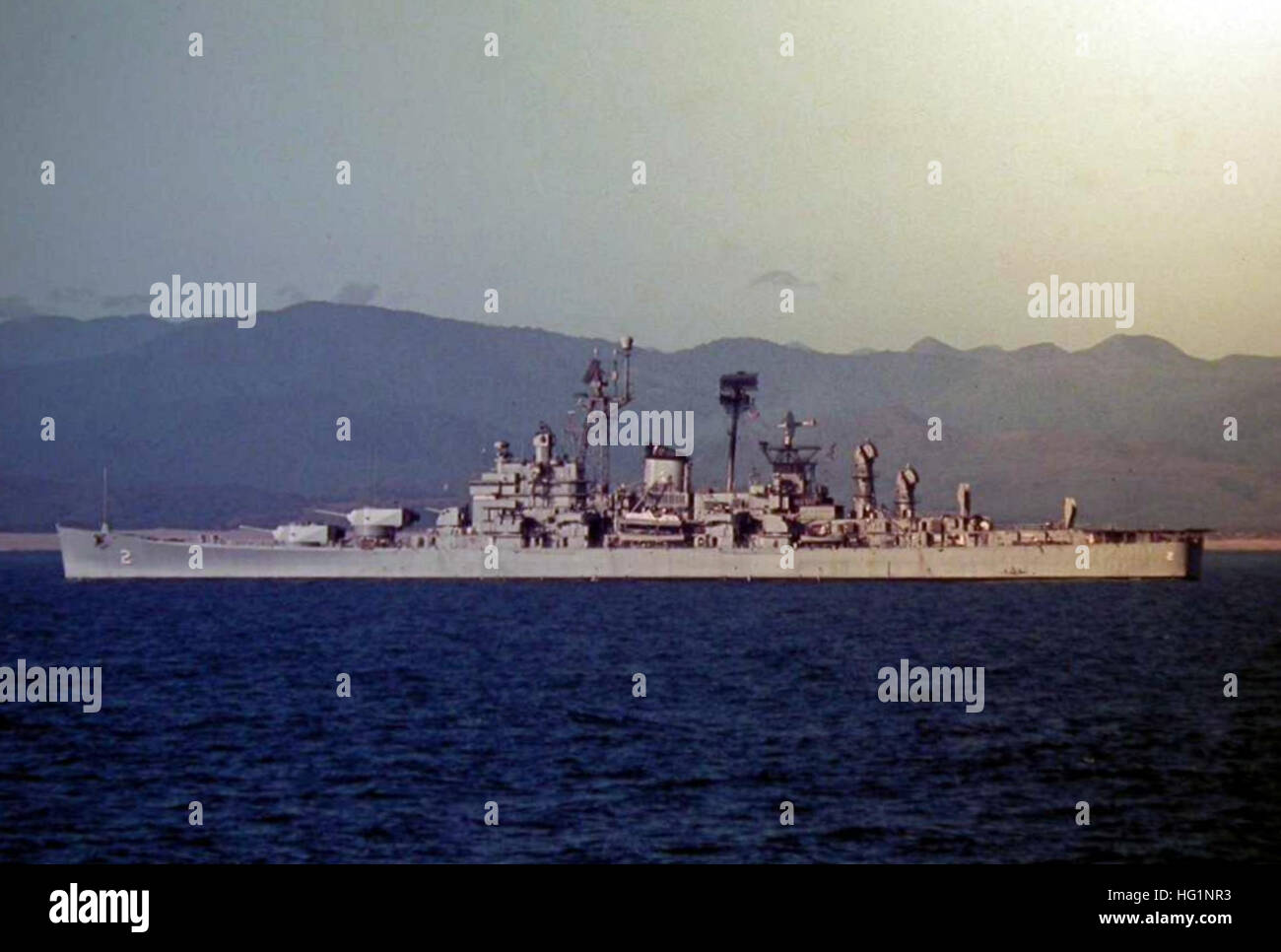 USS Canberra (CAG-2), a Baltimore-class heavy cruiser, operated off the ...