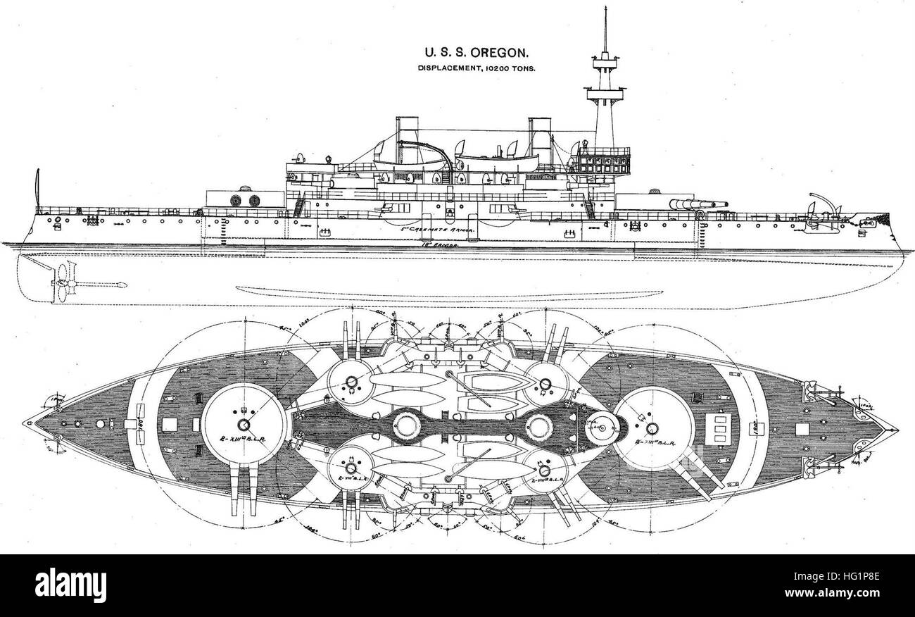 USS Oregon 1893 USNHC NH 76619 010332 Stock Photo - Alamy