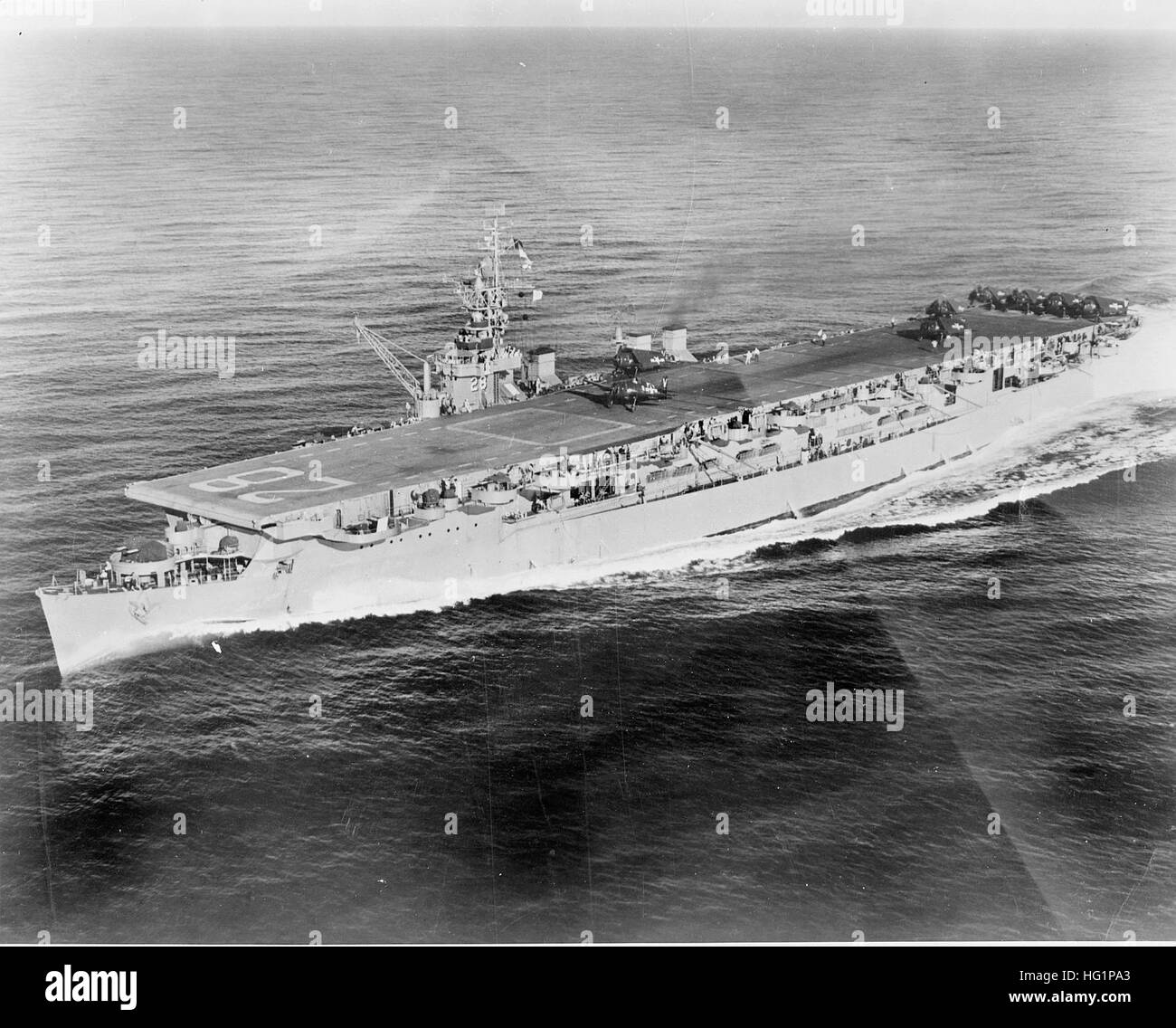 USS Cabot (CVL-28), a U.S. Navy light aircraft carrier, operates with ...