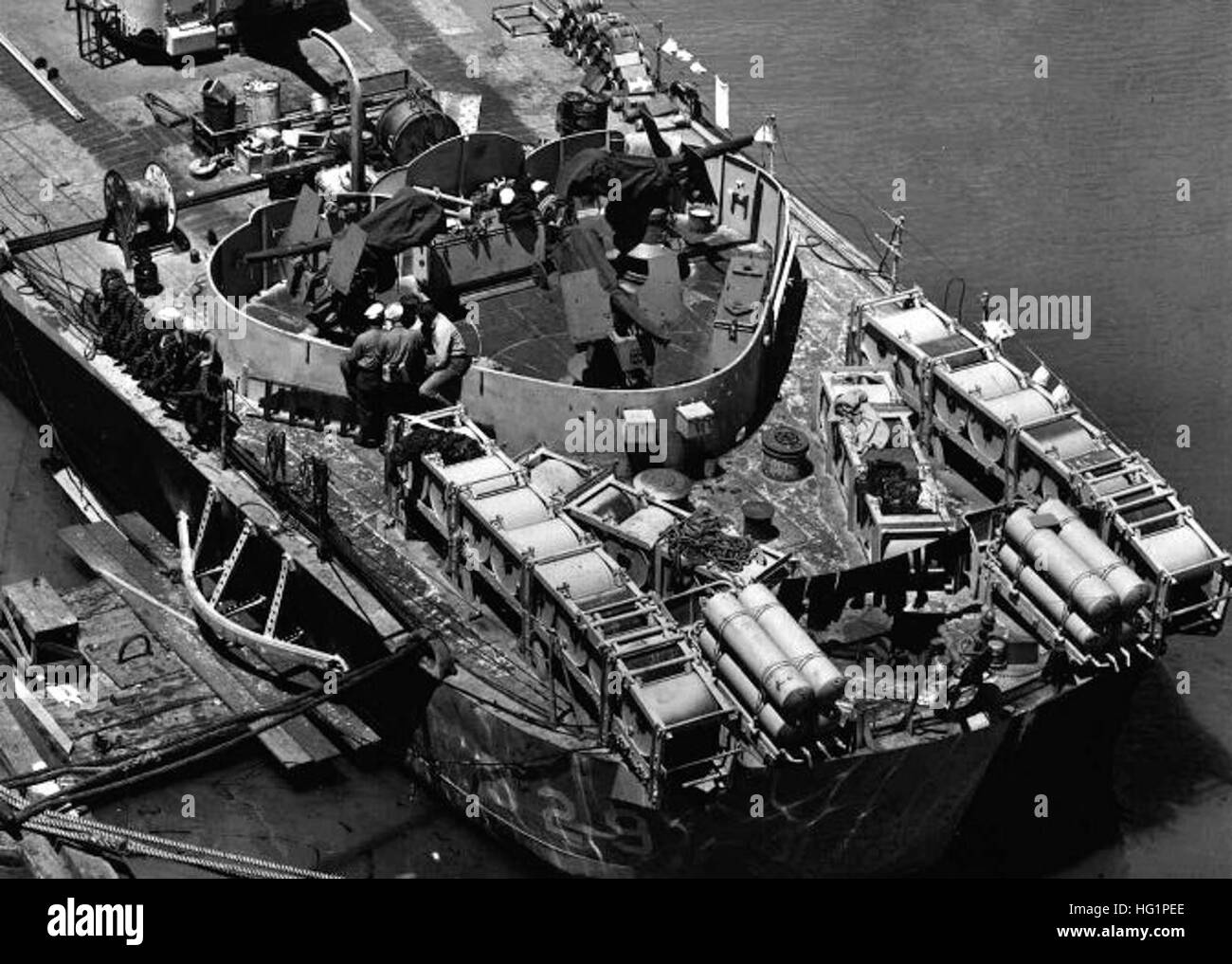 USS Bush (DD-529) fantail Stock Photo - Alamy