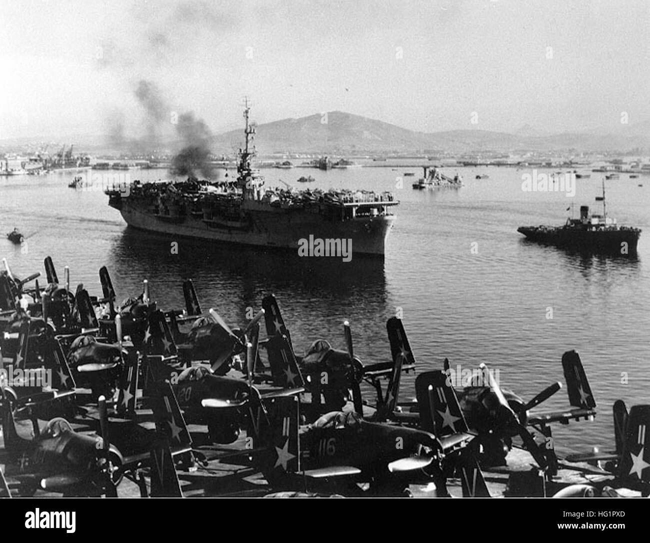 USS Rendova (CVE-114) at Gibraltar 1948 Stock Photo - Alamy