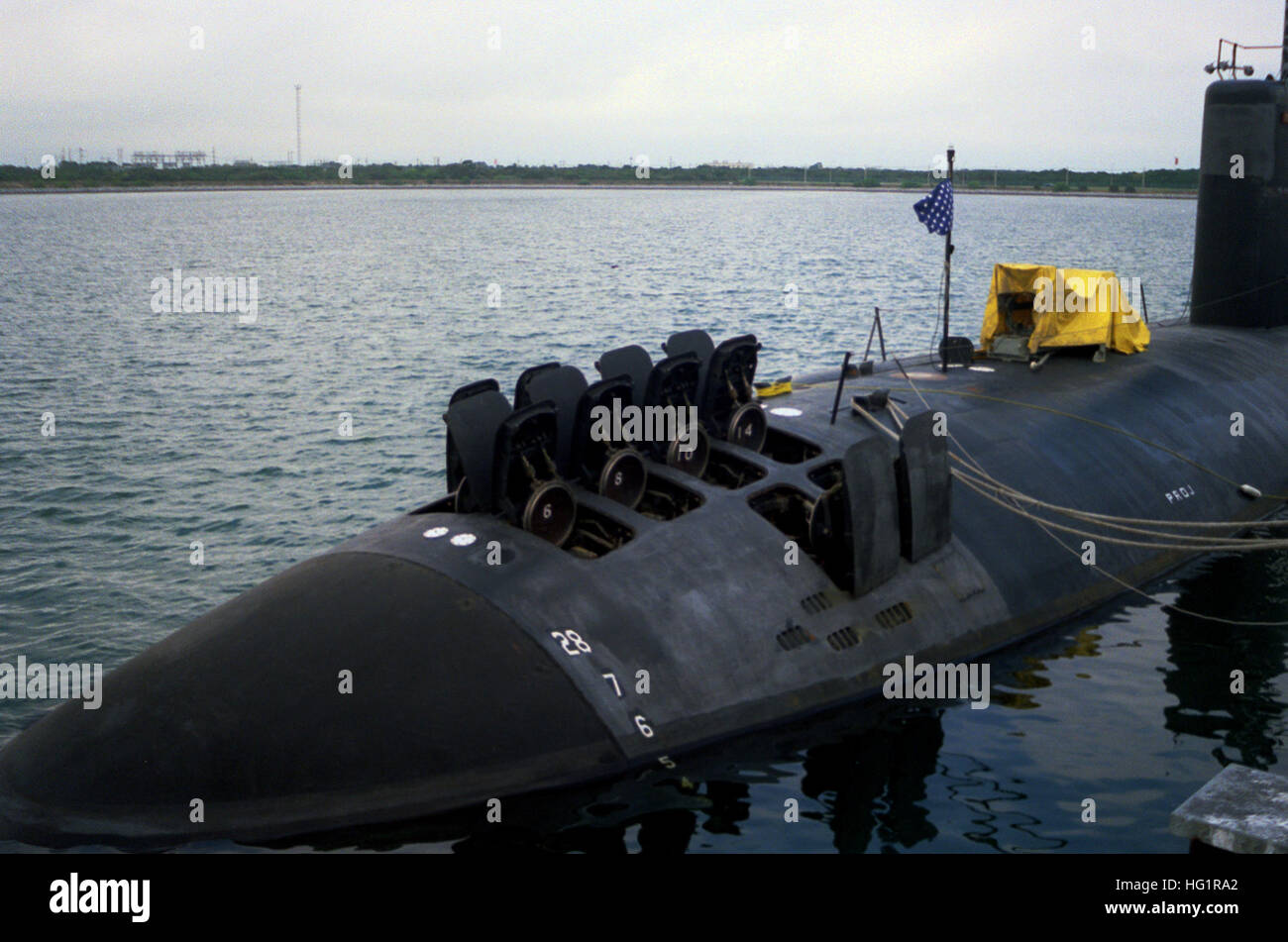 USS Santa Fe (SSN-763) VLS doors openrotatedandlevels Stock Photo - Alamy