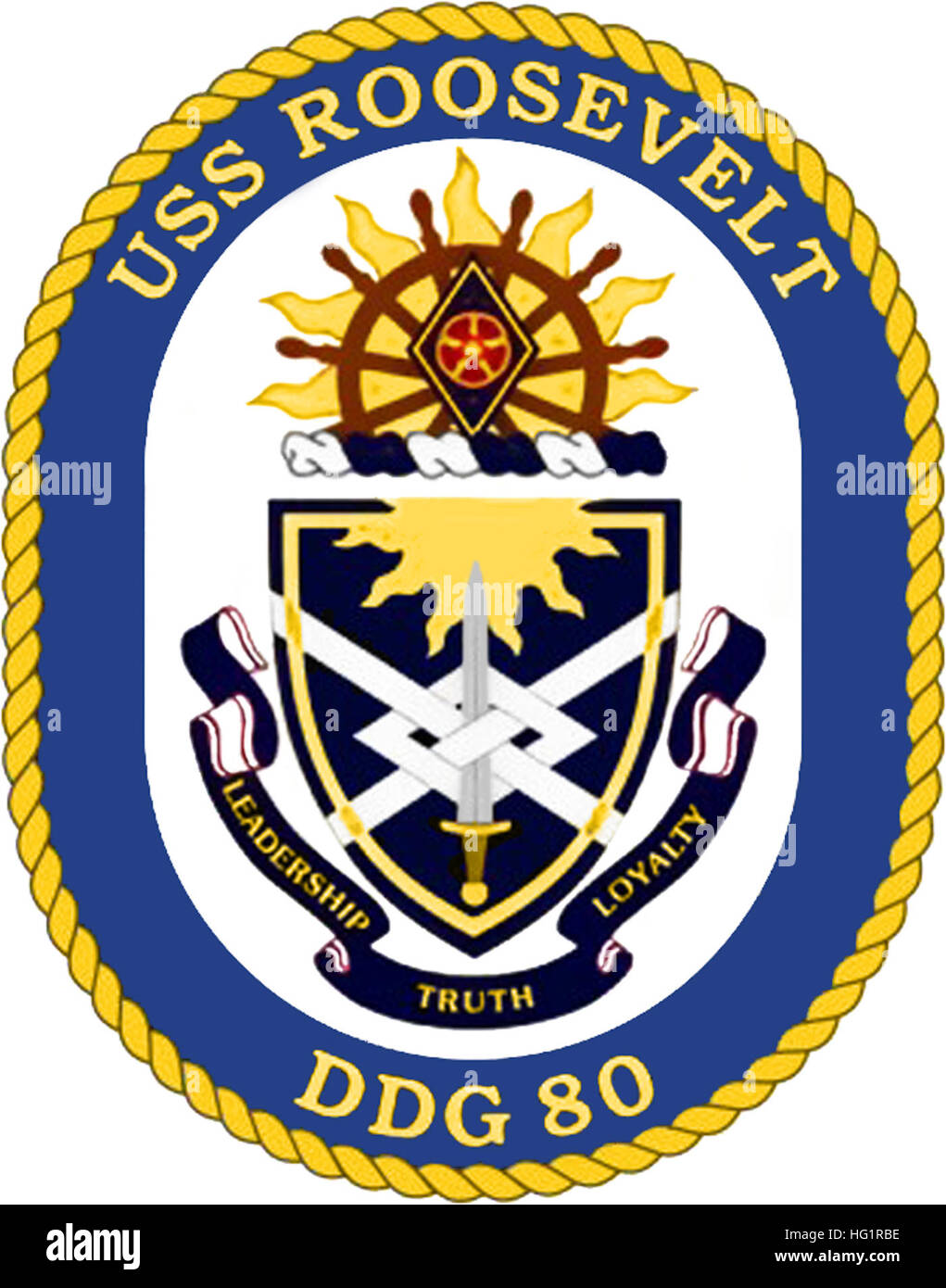 USS Roosevelt DDG-80 Crest Stock Photo - Alamy