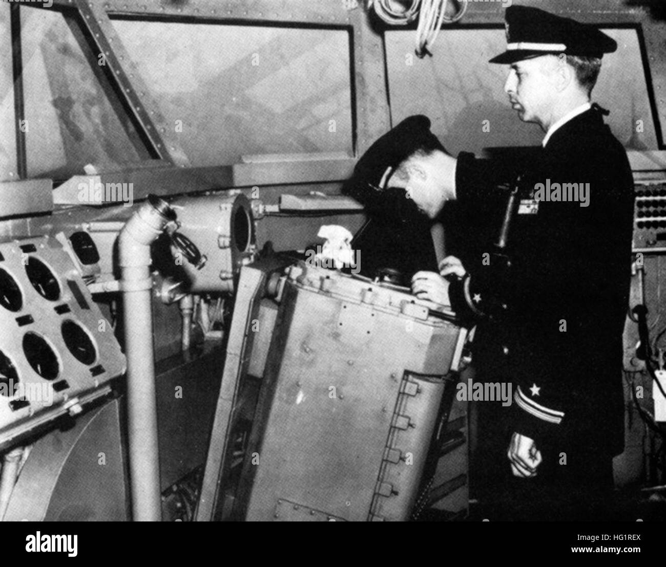 USS Ticonderoga (CVA-14) bridge watch in 1957 Stock Photo - Alamy