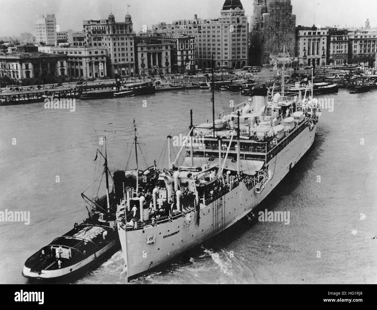 USS Chaumont AP-5 off Shanghai 1937 Stock Photo - Alamy