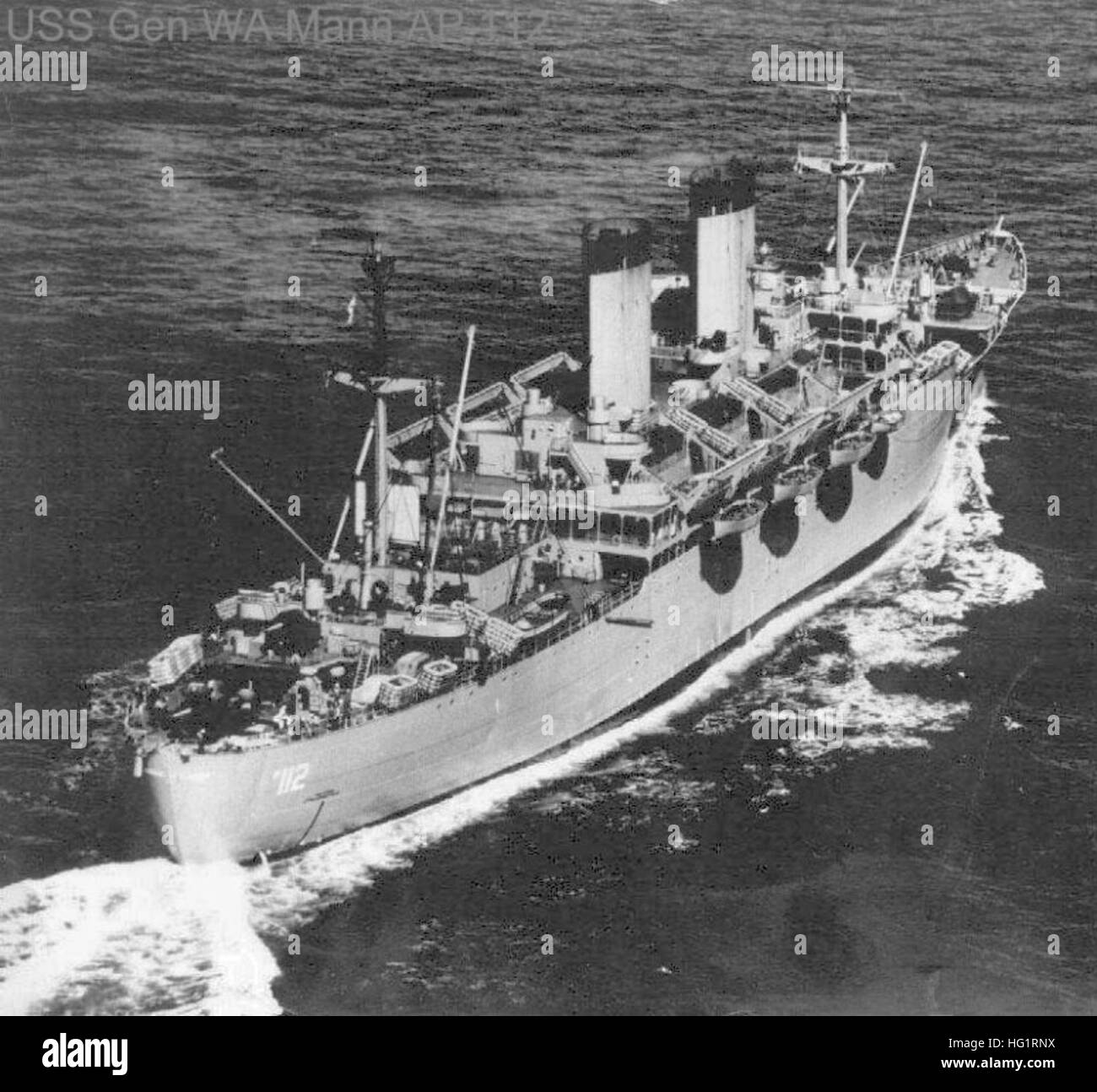 USS General W. A. Mann AP-112 Stock Photo - Alamy