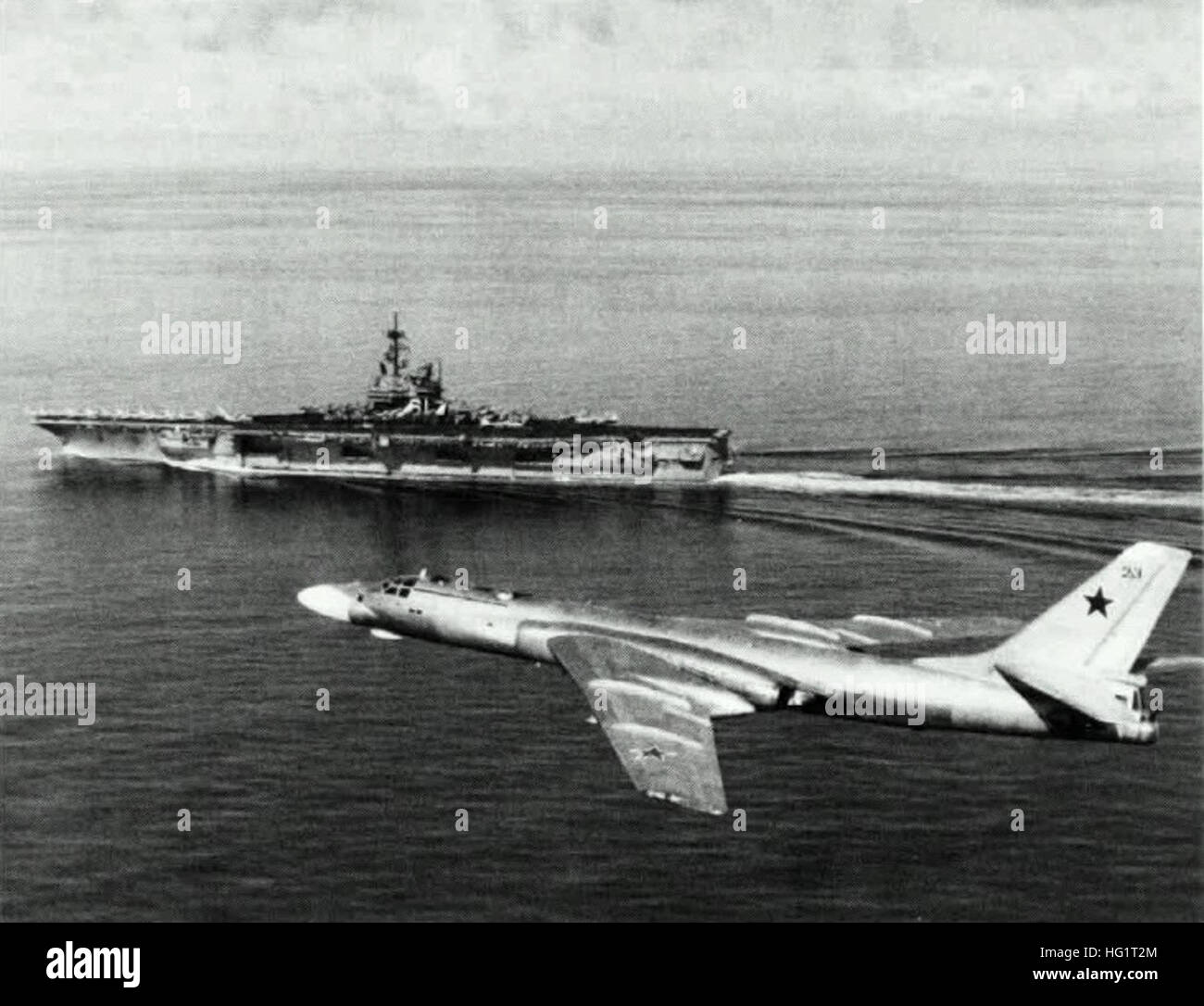 USS Ranger CV-61 with Tu-16 1989 Stock Photo - Alamy