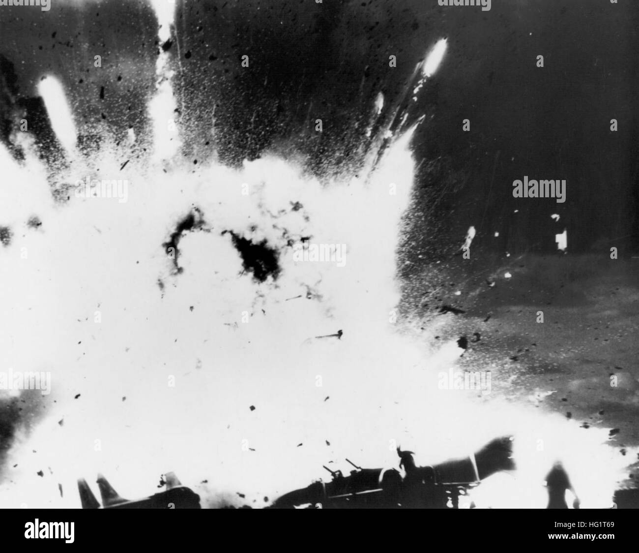 USS Enterprise (CVAN-65) fire 1969 explosions1 Stock Photo - Alamy