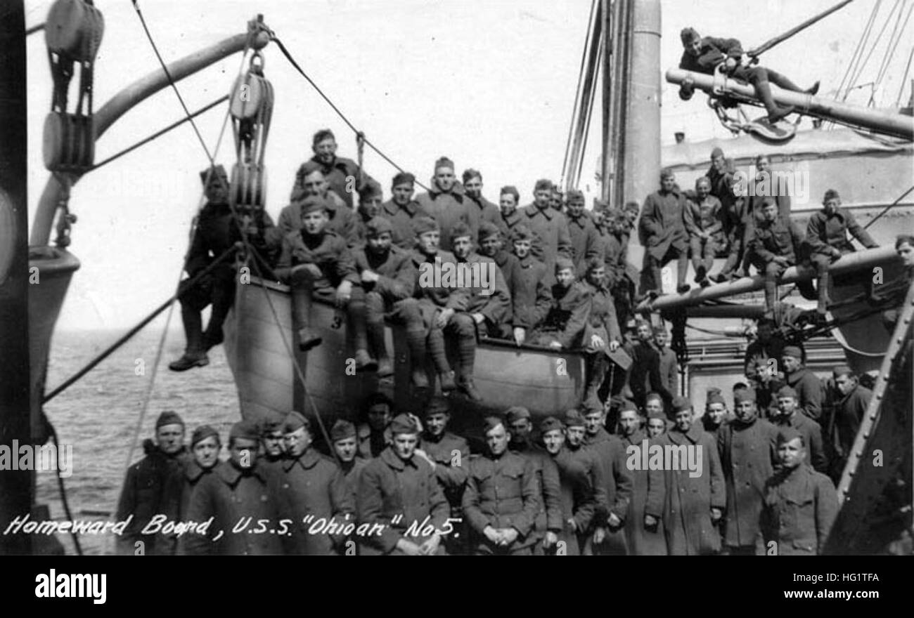 U.S. Army soldiers return to America after World War I, completing ...