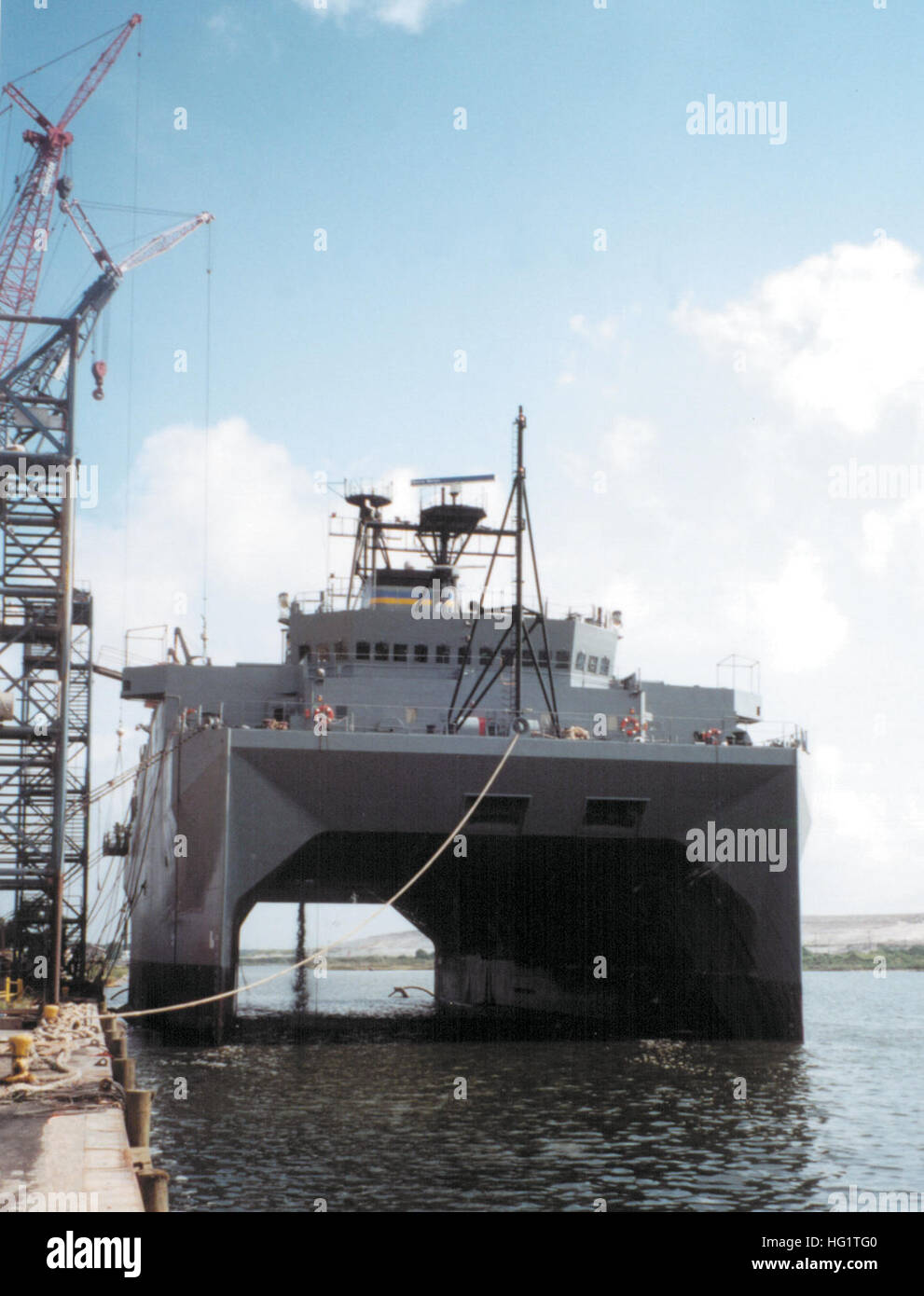 The twin hulls of USNS Impeccable are an impressive sight at Halter ...