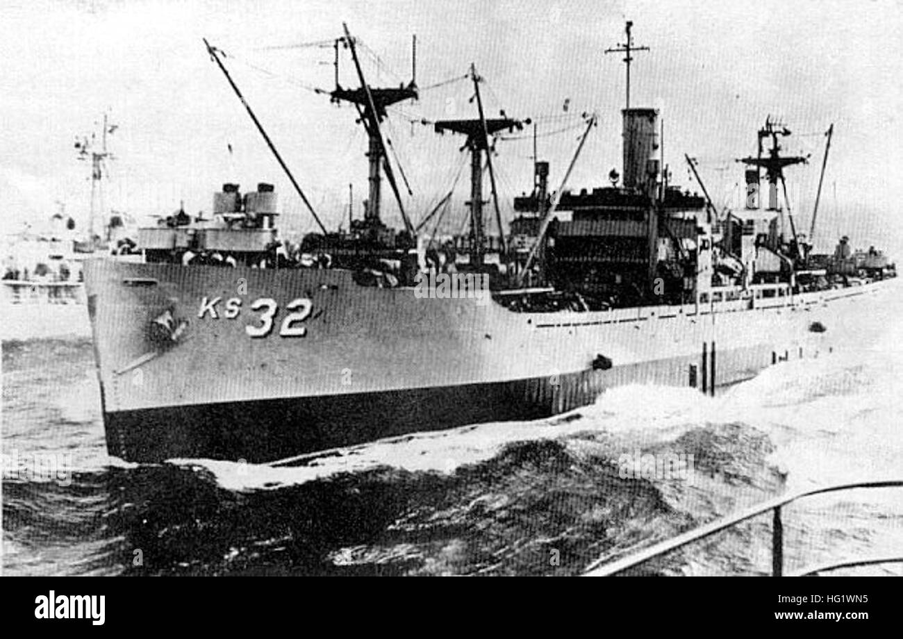 USS Altair (AKS-32) underway in the Mediterranean Sea c1963 Stock Photo ...