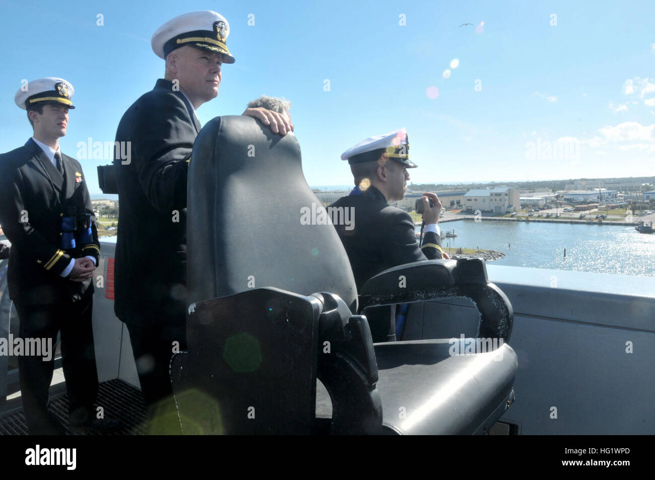 Capt. Jon C. Kreitz (center), commanding officer of amphibious ...