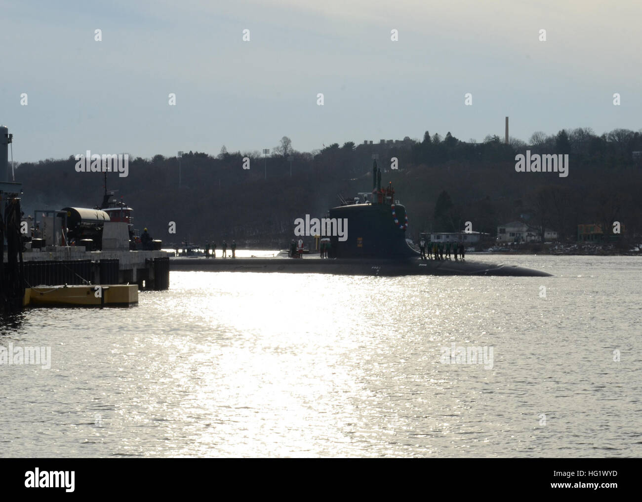 The Virginia-class attack submarine USS Missouri (SSN 780) arrives at ...