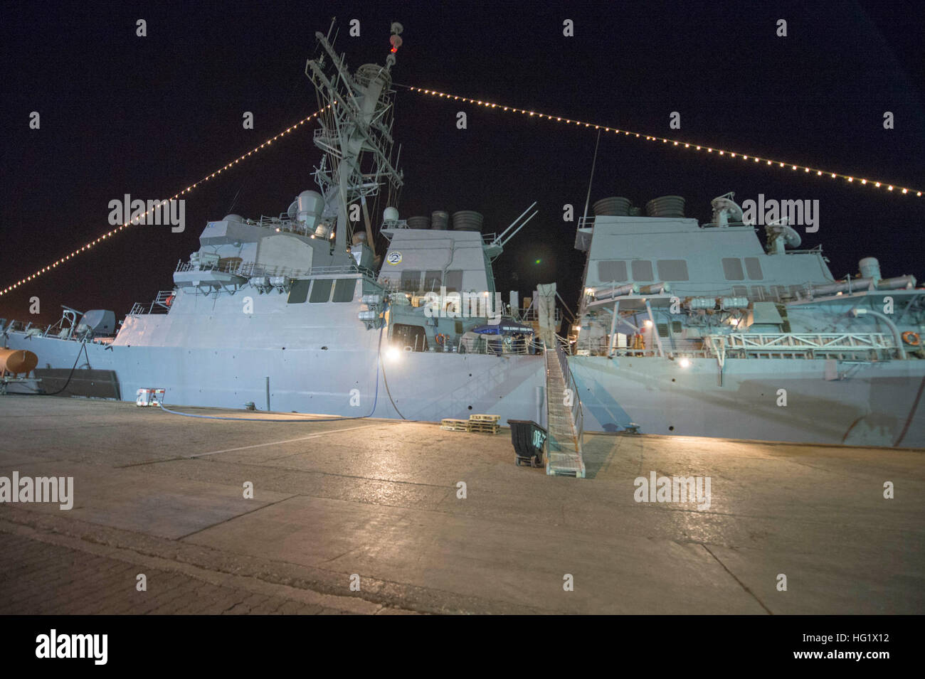 The Arleigh Burke-class guided-missile destroyer USS Stout (DDG 55) is ...
