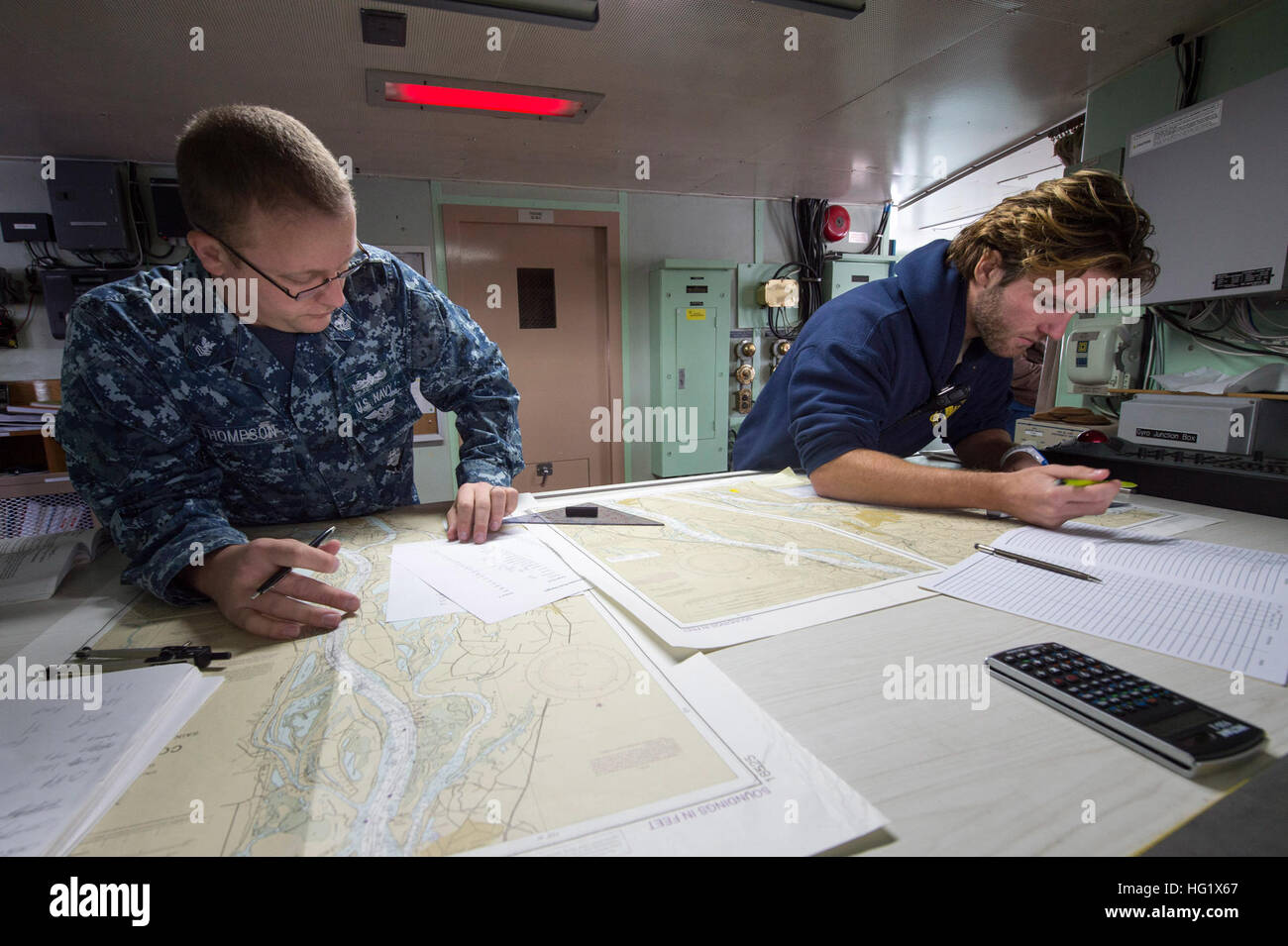 Quartermaster 1st Class Charles Thompson and civil service mariner ...