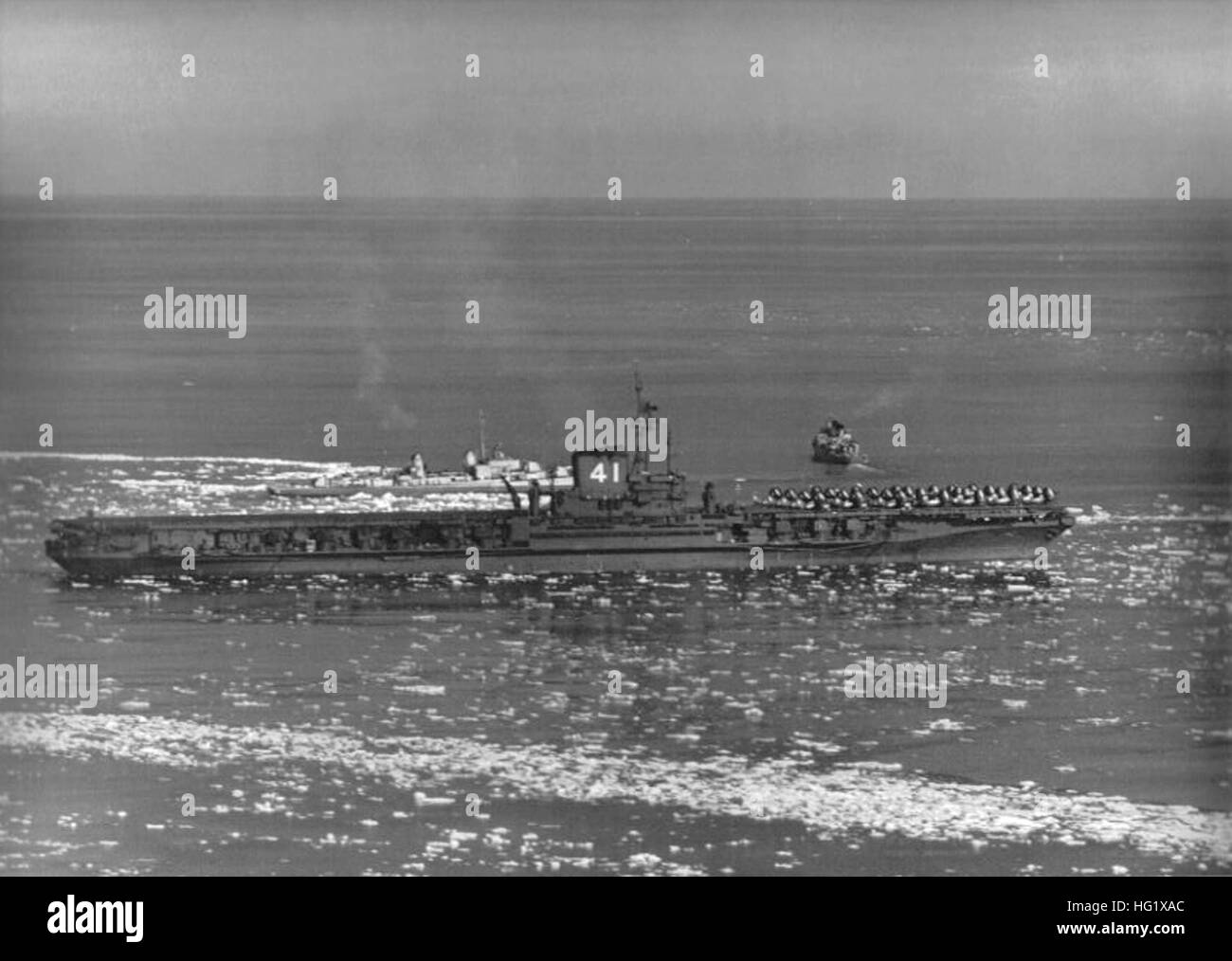 USS Midway (CVB-41) is an aircraft carrier of the U.S. Navy operating ...