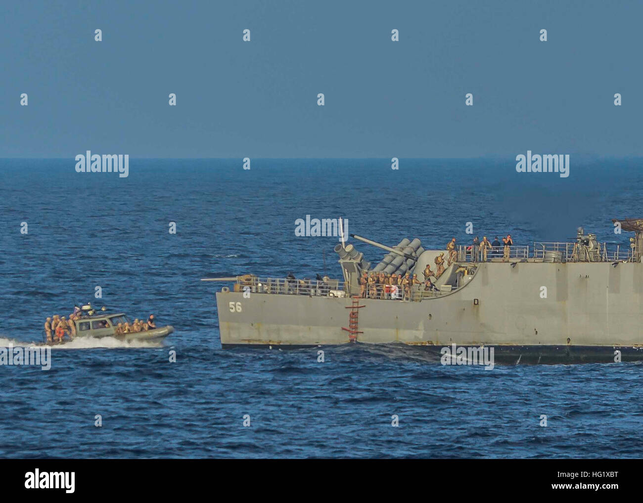 A 7-meter rigid-hull inflatable boat (RHIB) from the amphibious assault ...