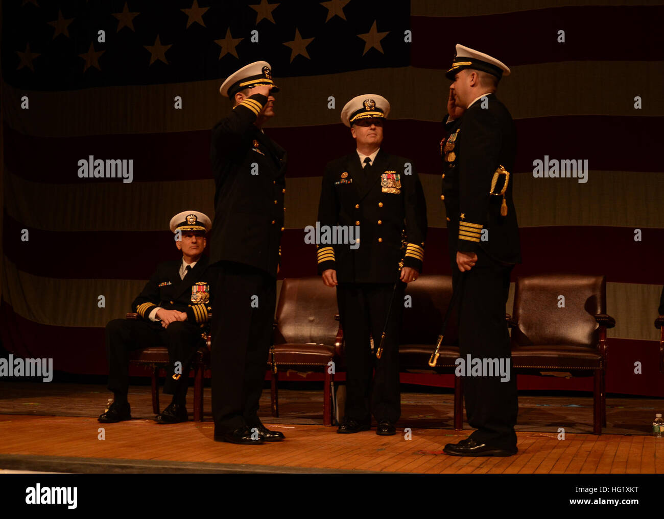 U.S. Navy Capt. James Waters, the commander of Submarine Squadron 4 ...