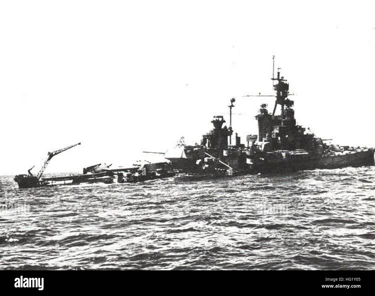 USS Pennsylvania (BB-38) sinking off Kwajalein01 1948 Stock Photo - Alamy