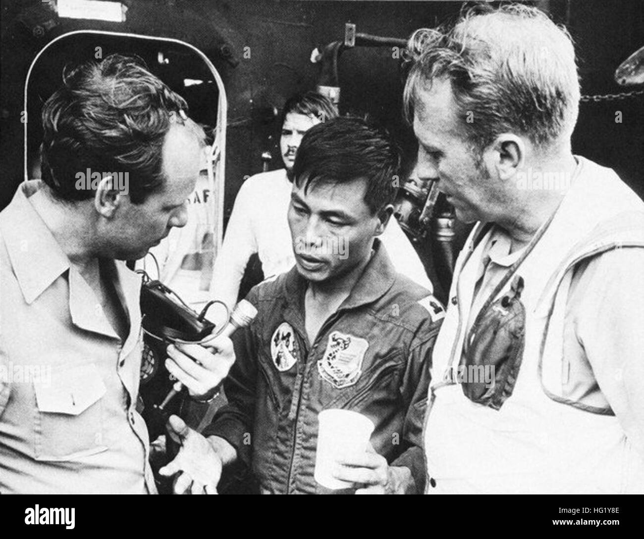 VNAF Major Bung Ly aboard USS Midway (CVA-41) in 1975 Stock Photo - Alamy