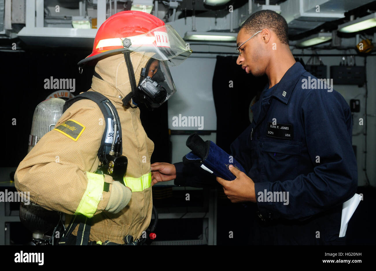 Midshipman Theodore Miller, left, and Damage Controlman Fireman Quinn ...