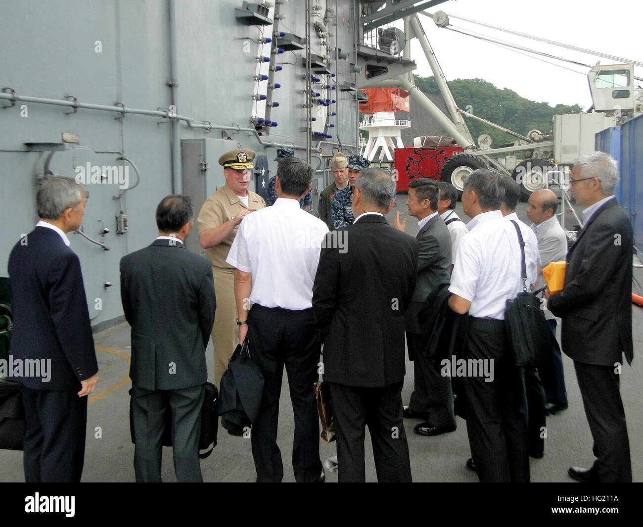 Rear Adm. Mark Montgomery, commander, Battle Force 7th Fleet, speaks ...