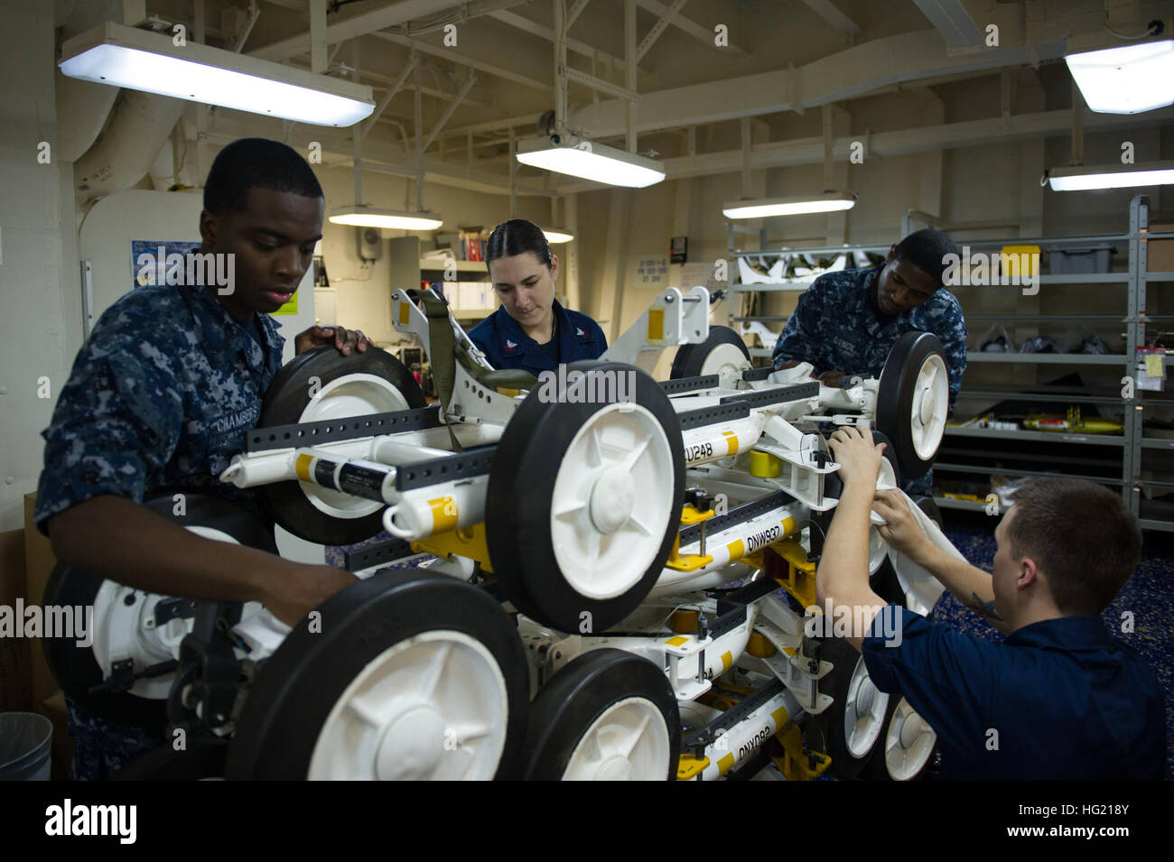 Weapons department sailors aboard hi-res stock photography and images ...