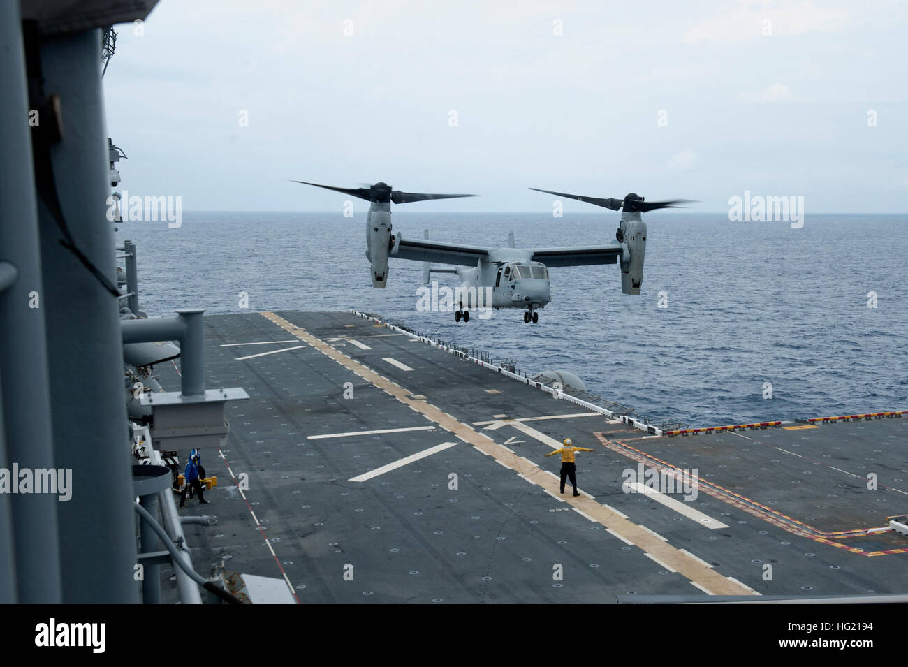 A tiltrotor MV-22 Osprey, assigned to the "Argonauts" of Marine ...