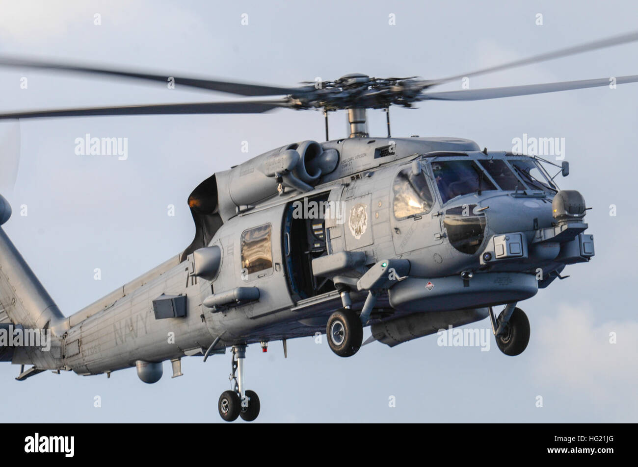 An MH-60R Sea Hawk helicopter from the Battle Cats of Helicopter ...