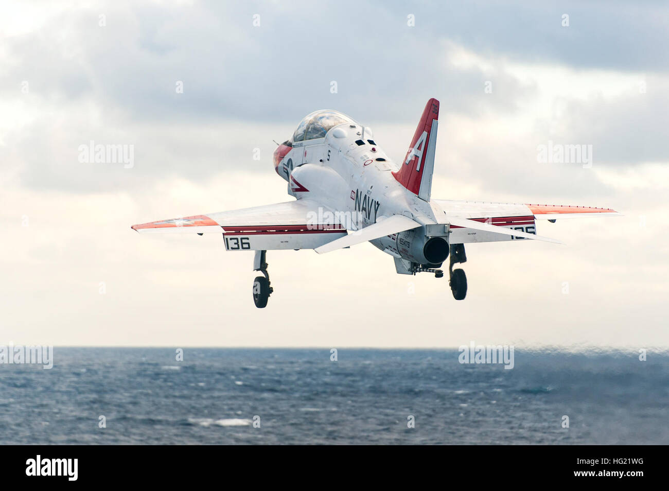 A U.S. Navy T-45C Goshawk aircraft assigned to Training Squadron (VT) 7 ...
