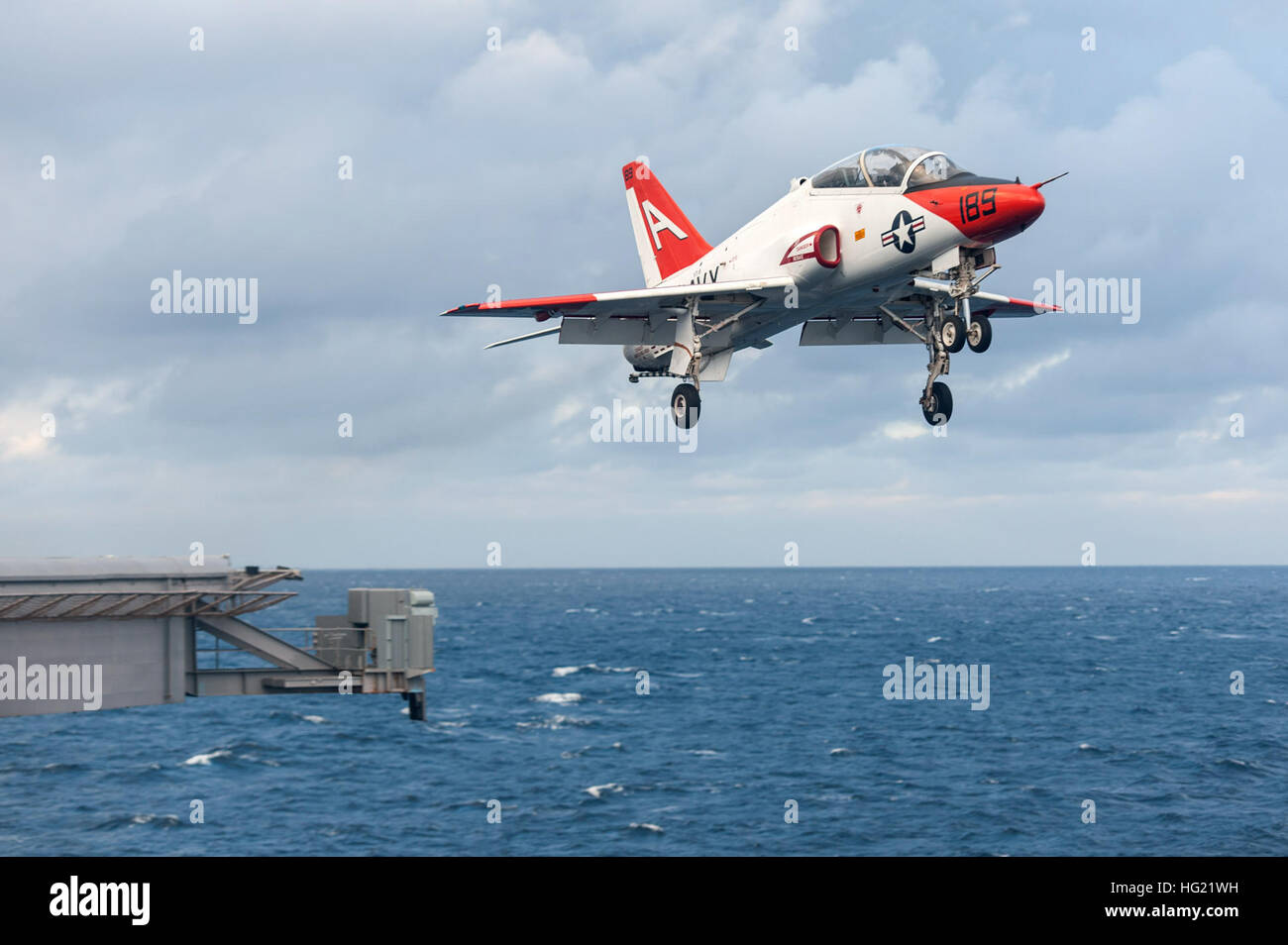 A U.S. Navy T-45C Goshawk aircraft assigned to Training Squadron (VT) 9 ...
