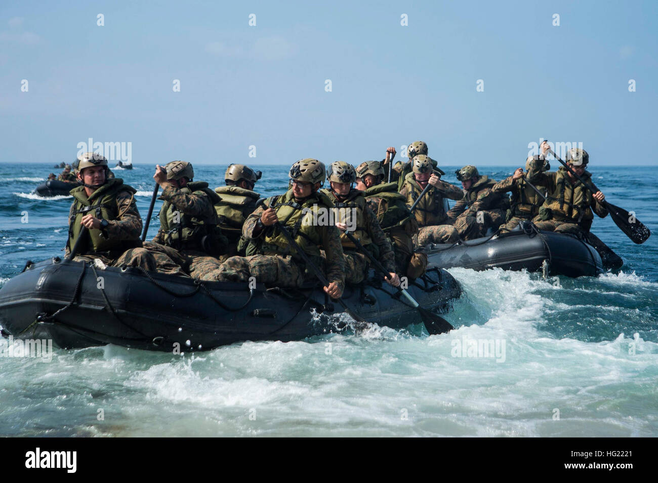 Marines assigned to the 31st Marine Expeditionary Unit (MEU) depart the ...