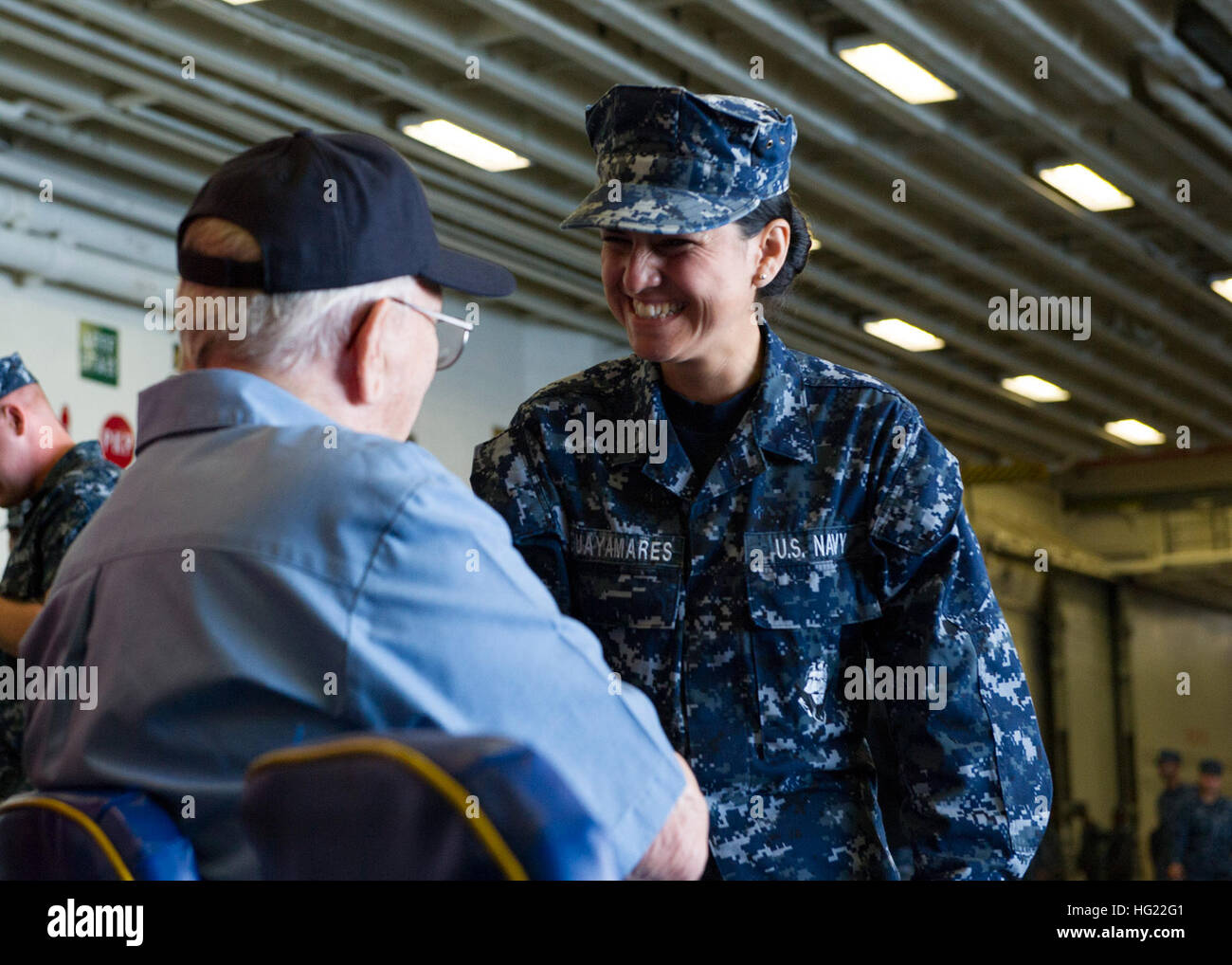 USS Arizona survivor Lauren F. Bruner speaks with Ismara Guayamares ...