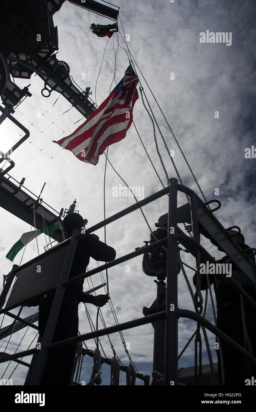 Quartermaster 2nd Class Brandon Joyner, from San Diego, left, and ...