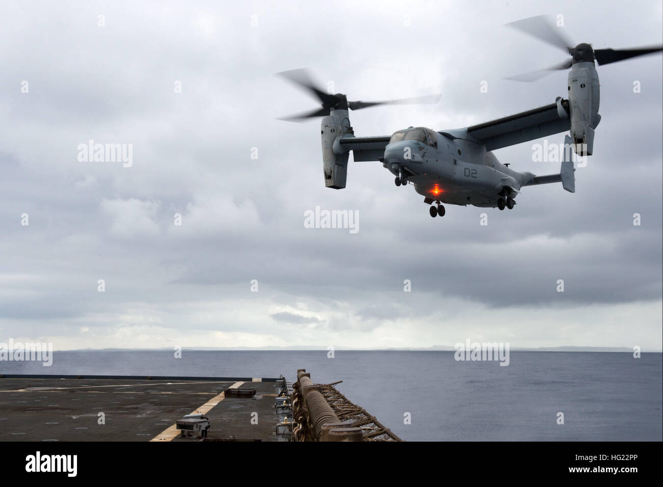 An MV-22 Osprey, assigned to Marine Medium Tiltrotor Squadron (VMM) 265 ...